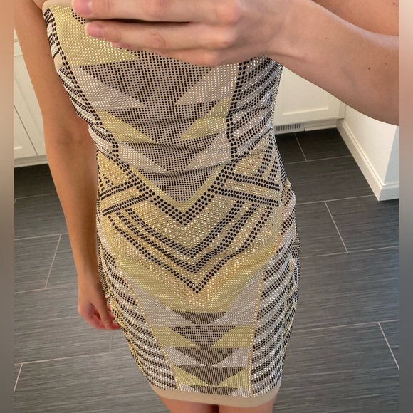 Dresses | Bejeweled Geometric Bodycon Mini Dress | Poshmark